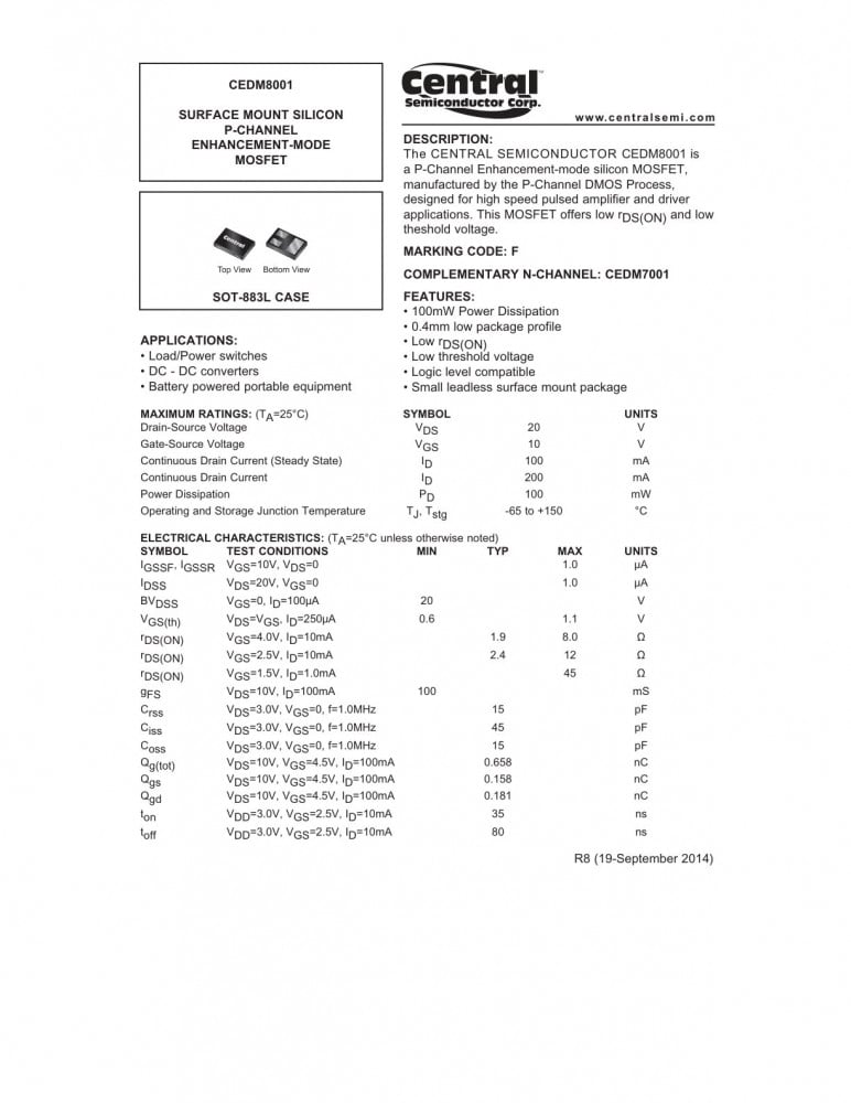 CEDM8001 datasheet page 1