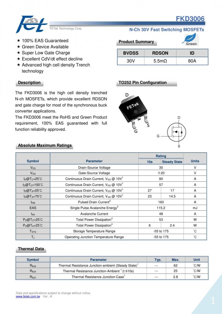 FKD3006 datasheet page 1