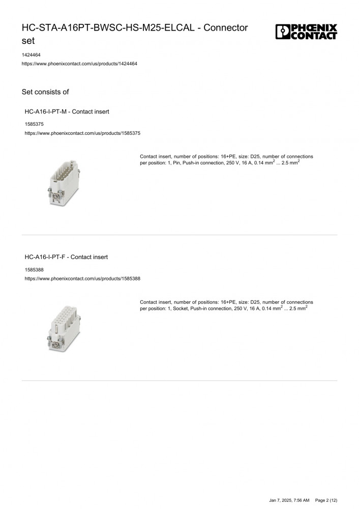 Phoenix Contact 1424464 product documentation page 2