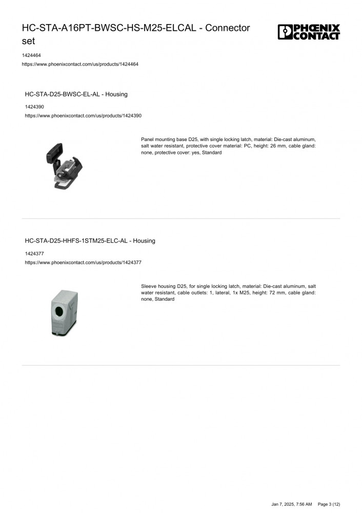 Phoenix Contact 1424464 product documentation page 3