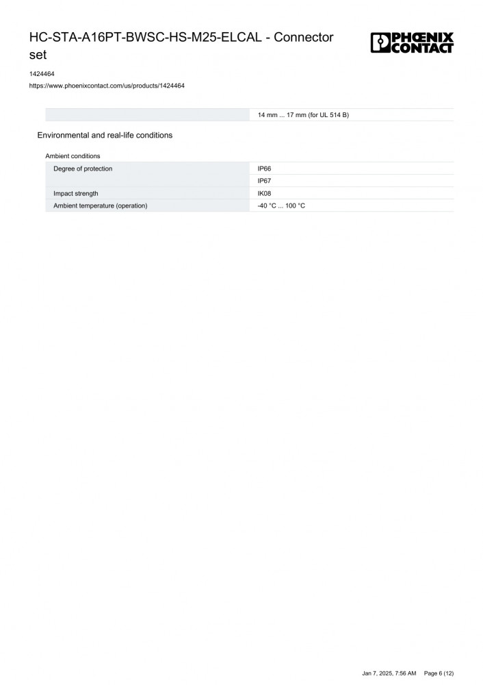 Phoenix Contact 1424464 product documentation page 6