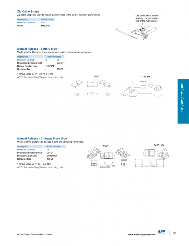 Anderson Power SBE 320 SBX 350 datasheet page 7