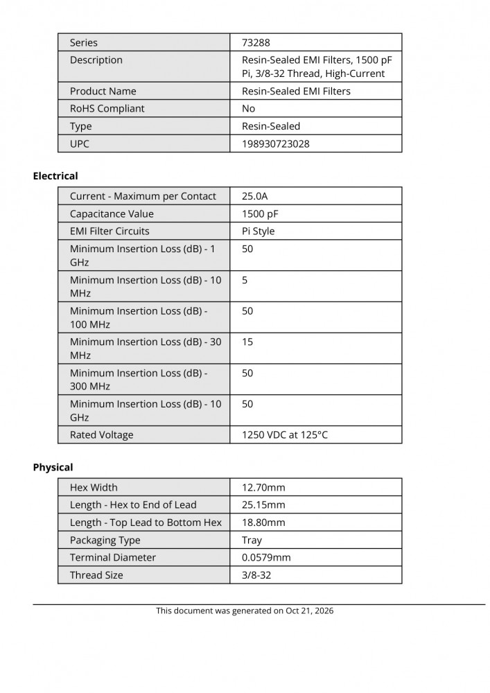 Technical document page 2 for MOLEX 732880350