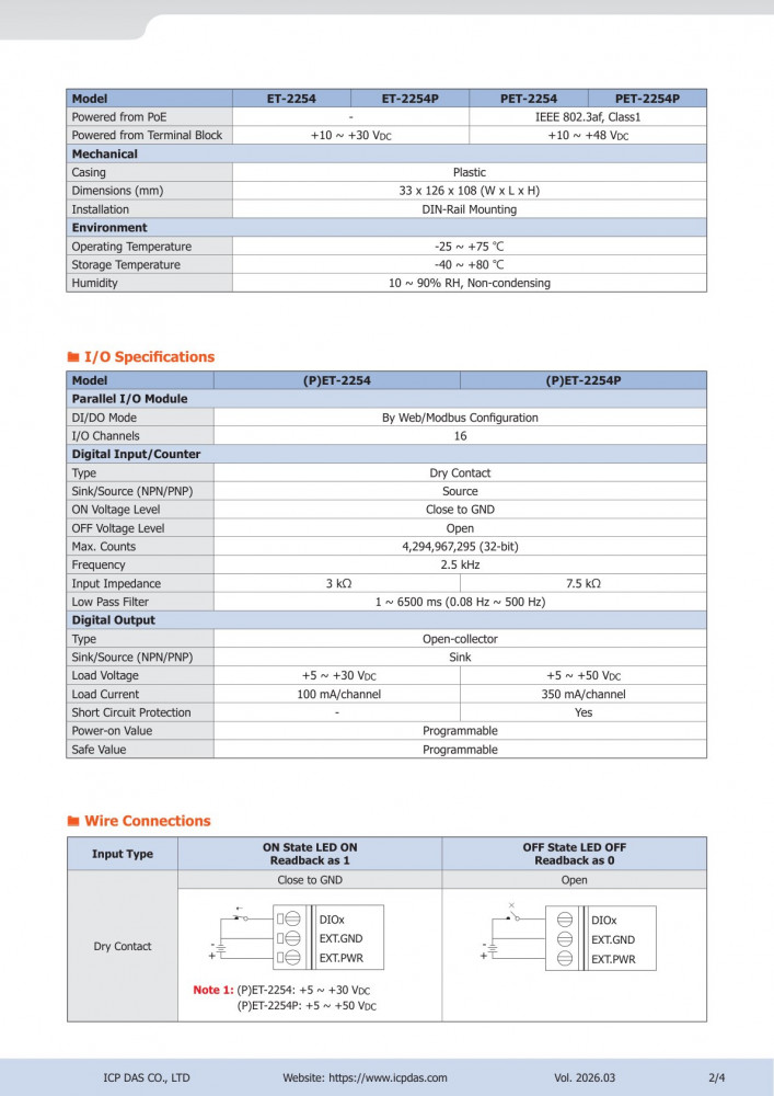 ET-2254 technical document page 2