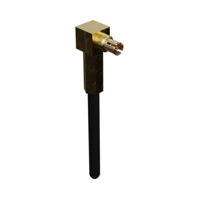 SSMCX Plug, Right-Angle, Crimp, for RG-178/RG-196 Cable, Brass Body, Gold (Au) Plated, 50 Ohms for sale