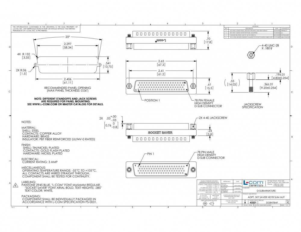 L-com DGBH78MF technical document page