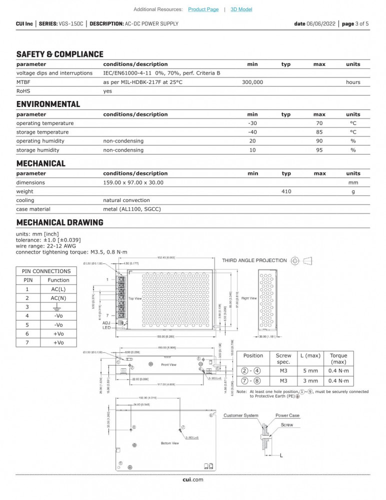 VGS-150C-24-A datasheet page 3
