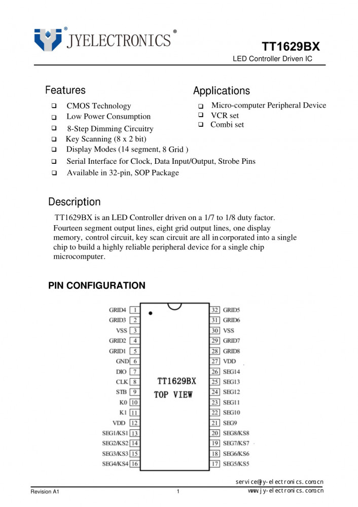 TT1629BX datasheet page 1