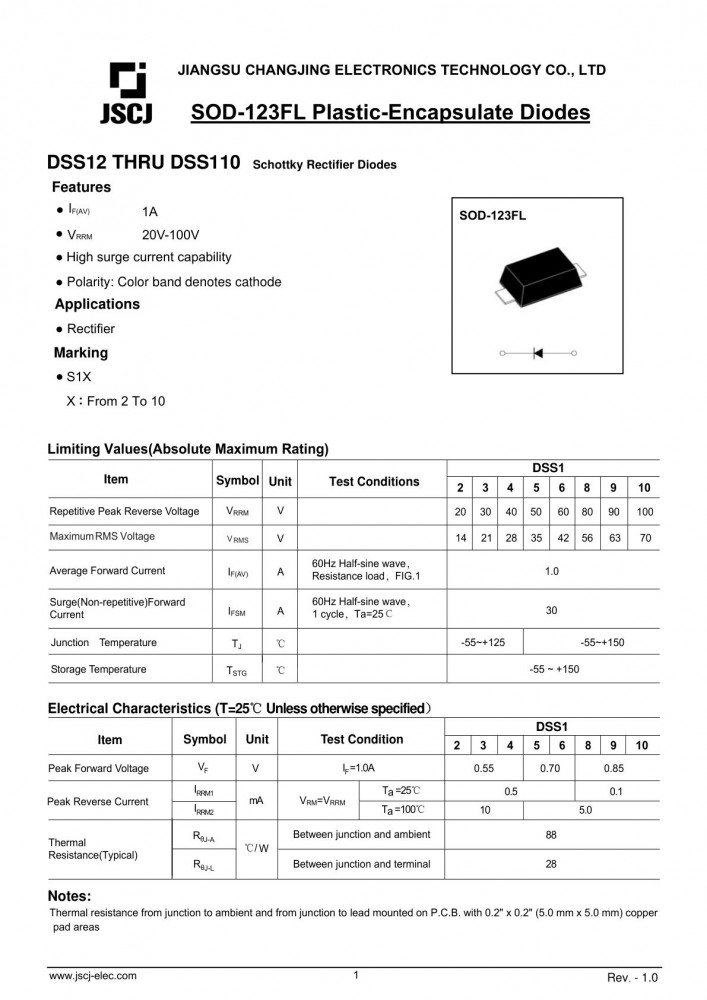 DSS14 datasheet page 1