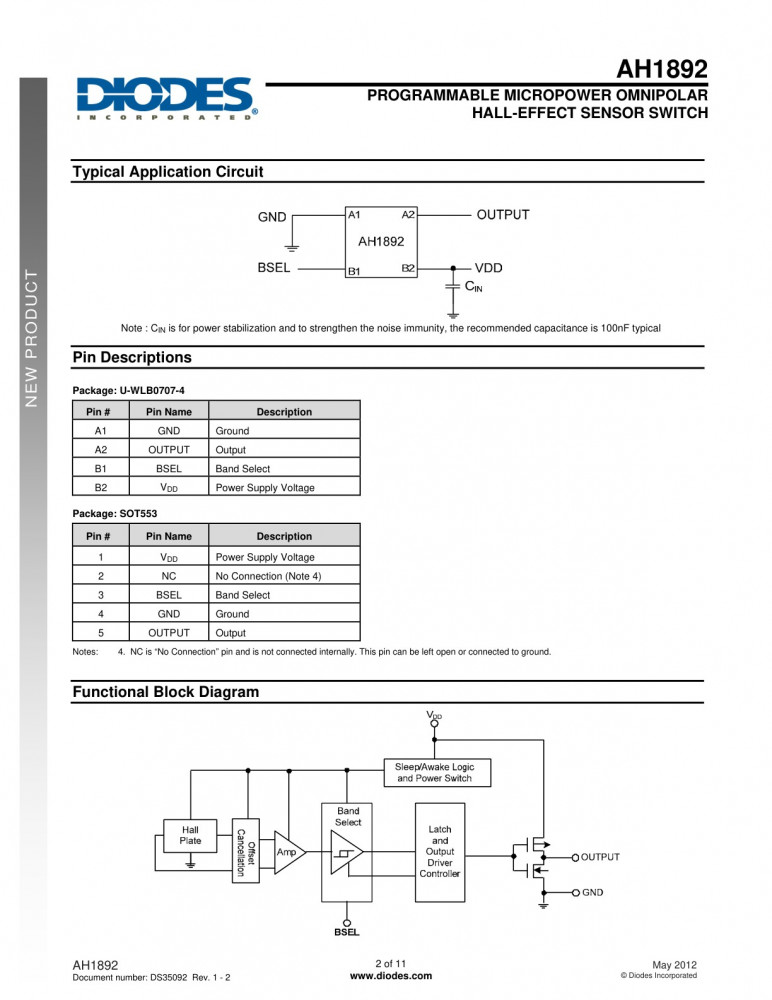 AH1892 datasheet page 2