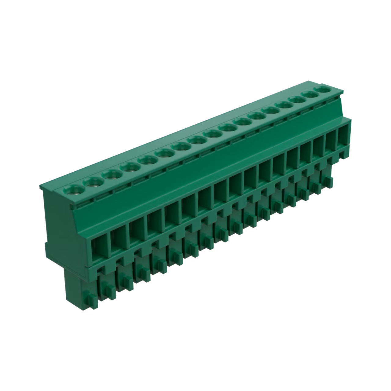 3.50mm Pitch Eurostyle Vertical Plug, with Standard Imprinting, Front Wire Entry, Green Housing, 17 Circuits for sale