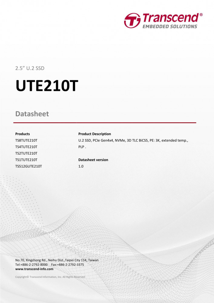 UTE210T document page 1