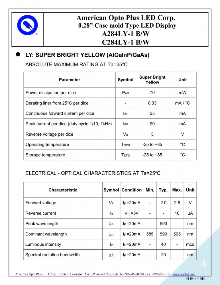A284LY-1 B/W datasheet page 4