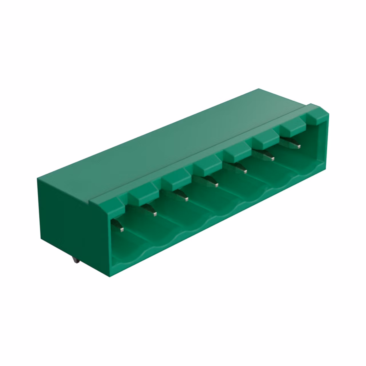 5.08mm Pitch Eurostyle Right-Angle PCB Header, Green Housing, 7 Circuits for sale
