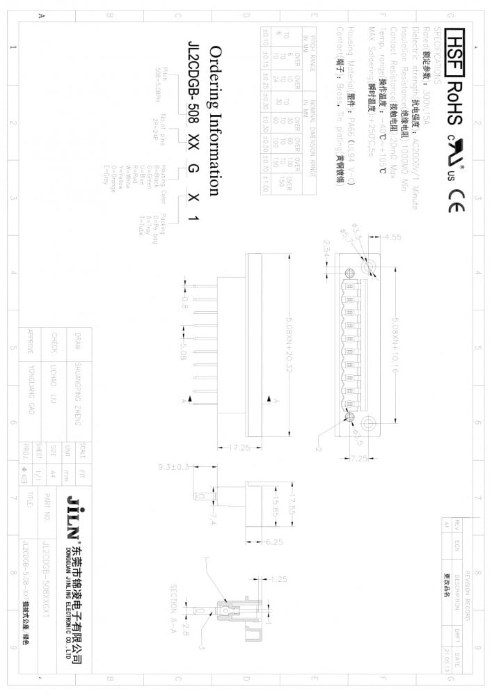 JL2CDGB-50806G01 technical document page