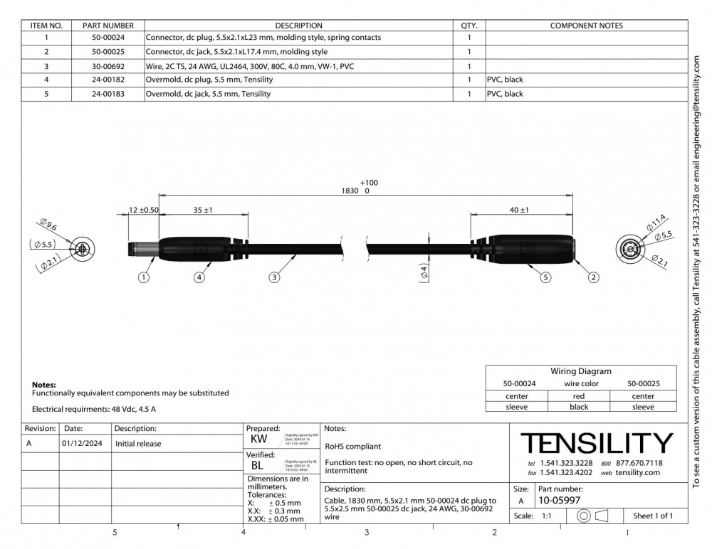 Tensility International 10-05997 product drawing