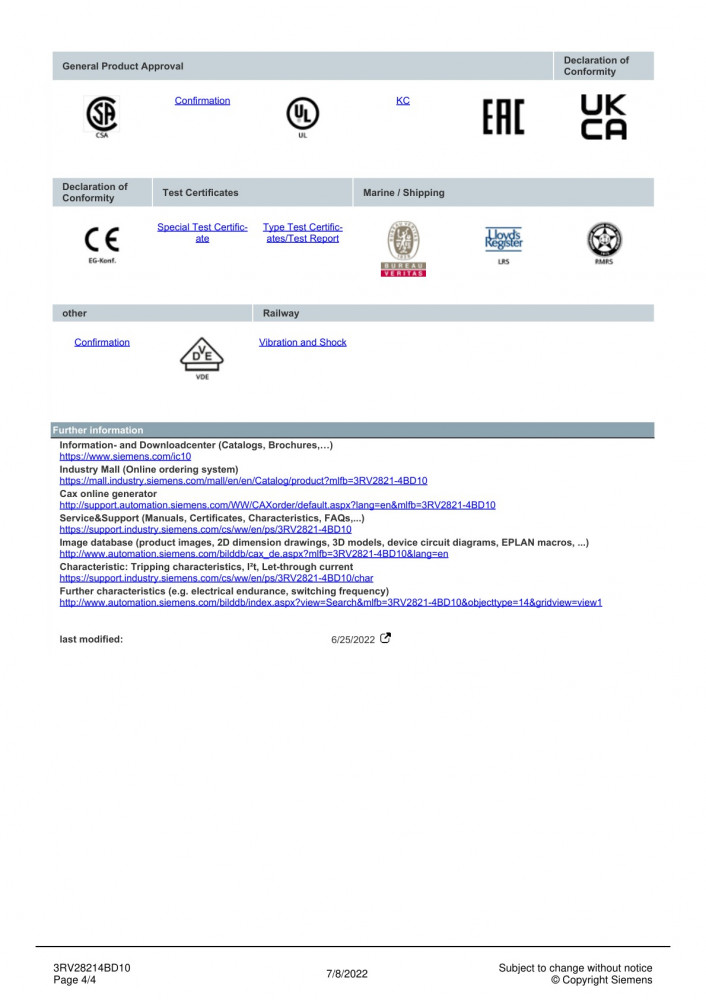 3RV28214BD10 technical document page 4