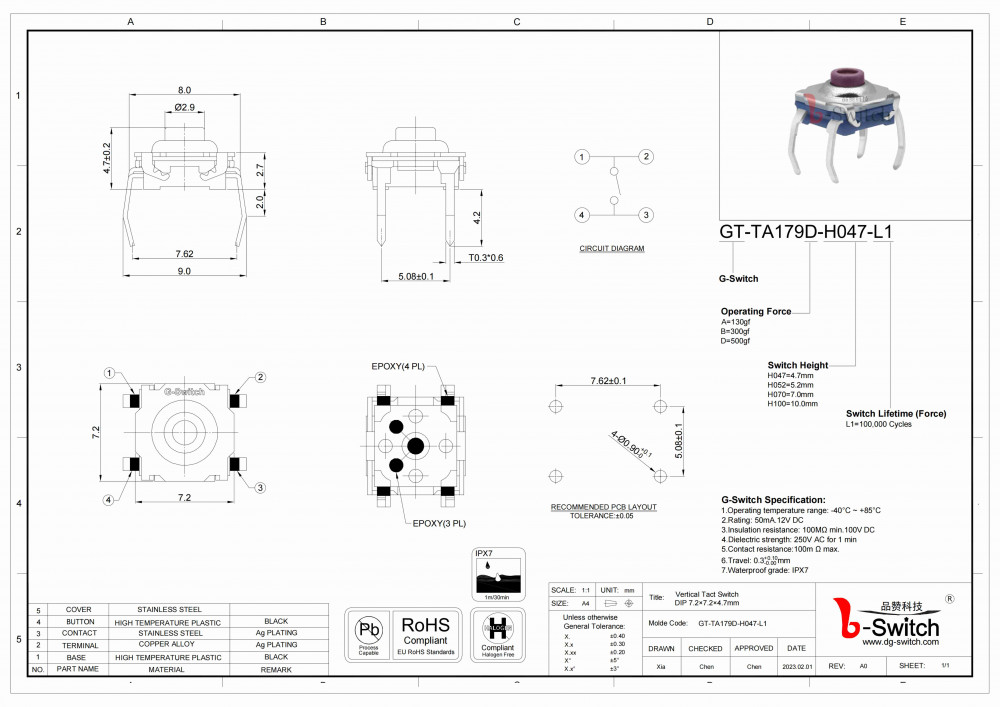 GT-TA179D-H047-L1 technical document page