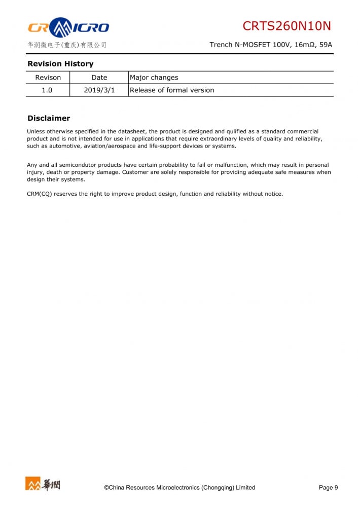 CRTS260N10N datasheet page 9