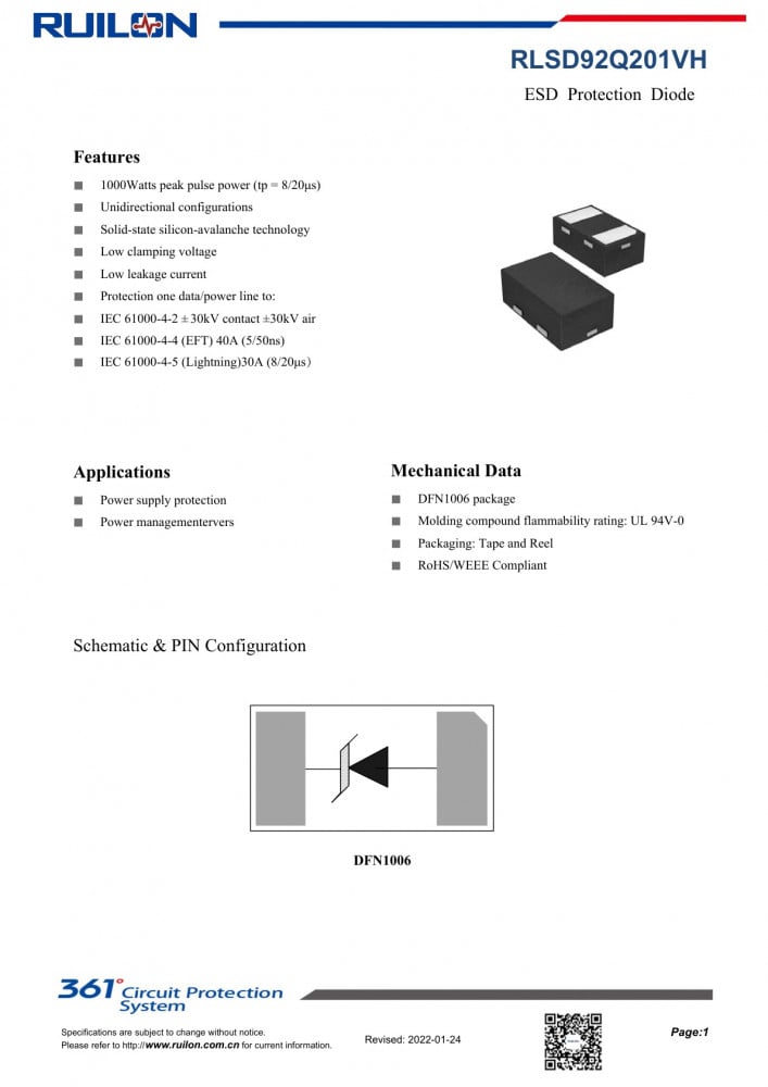 RLSD92Q201VH datasheet page 1