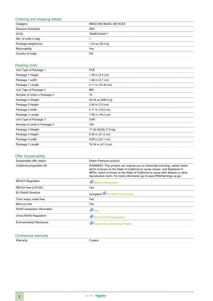SQR14100XX technical document page 2