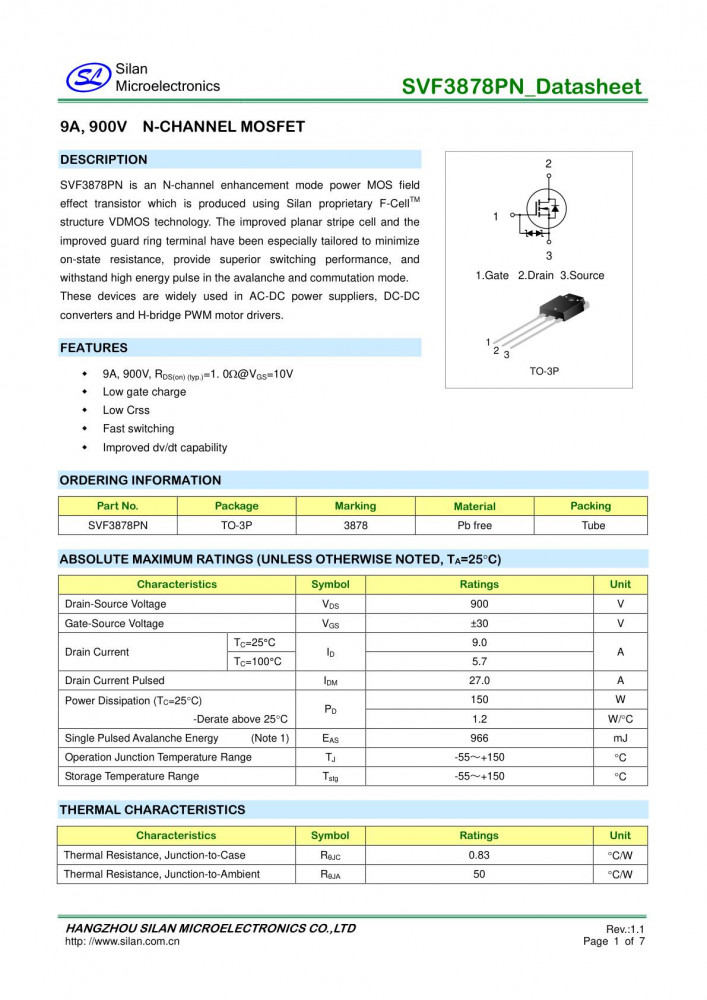 SVF3878PN datasheet page 1