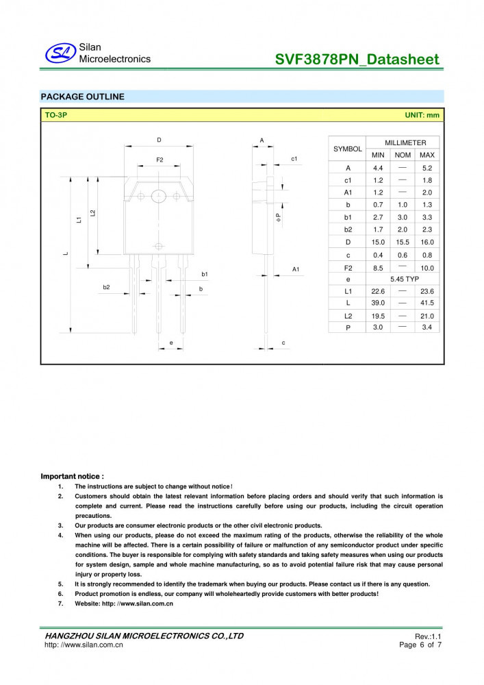 SVF3878PN datasheet page 6