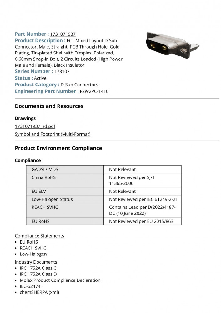MOLEX 1731071937 technical drawing preview, page 1