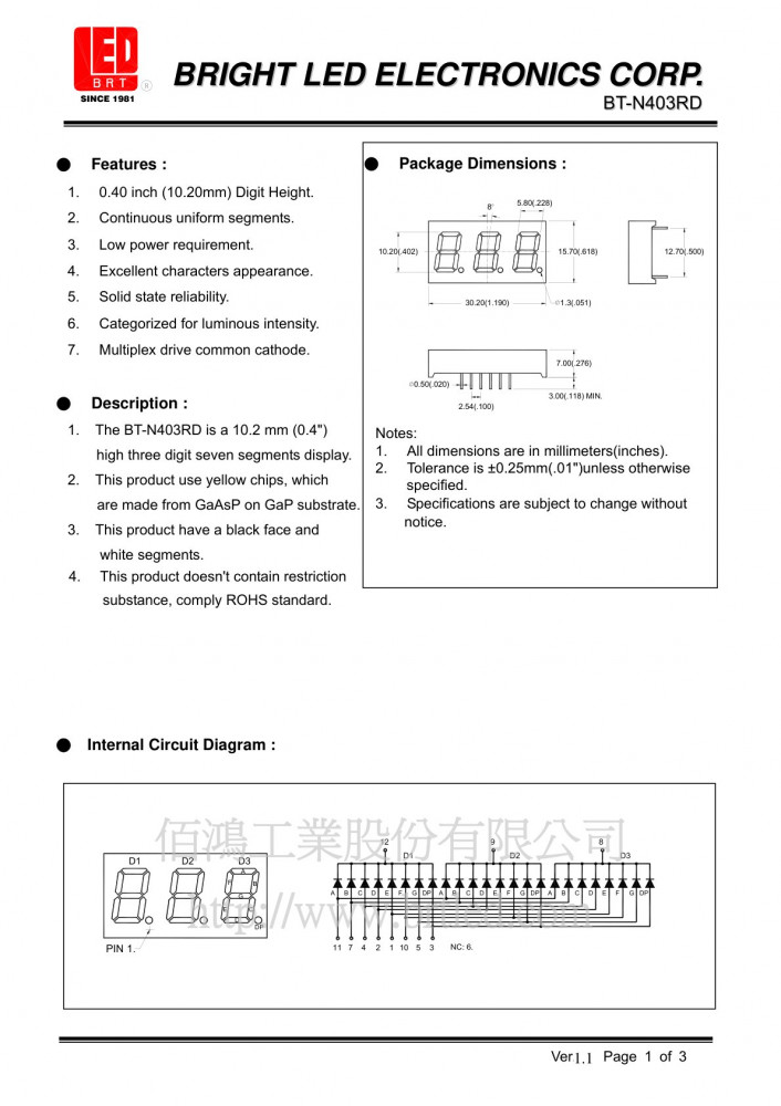 BT-N403RD technical documentation page 1