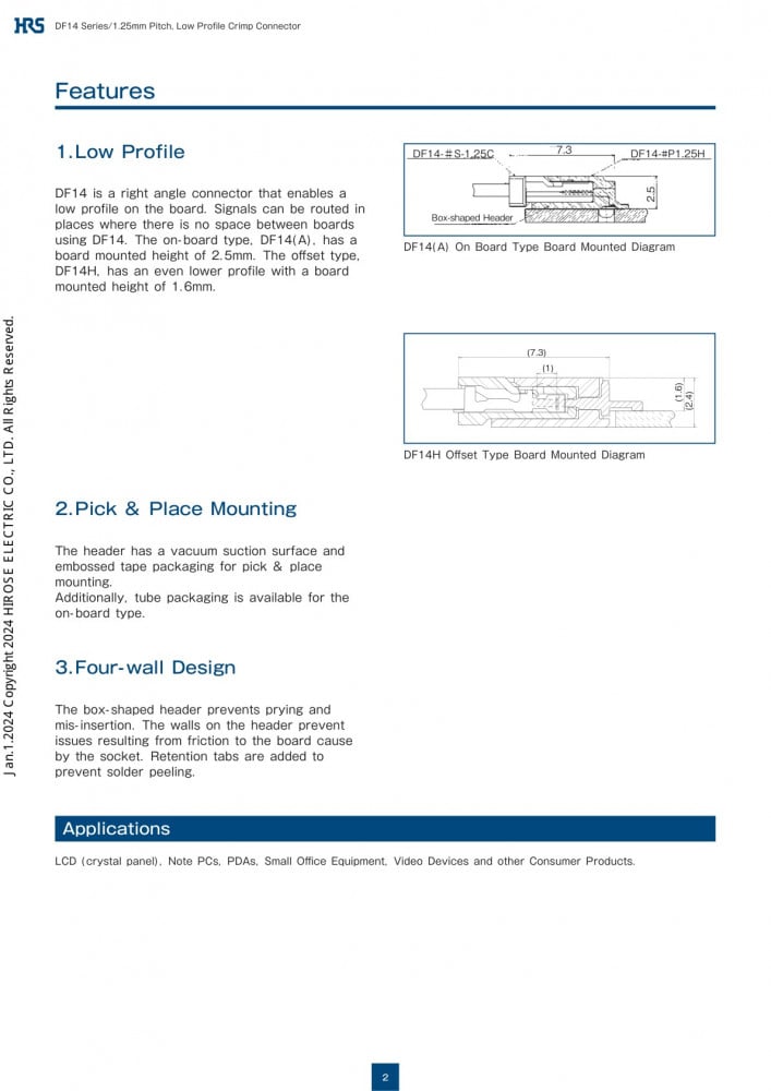 HRS DF14 Series documentation page 2