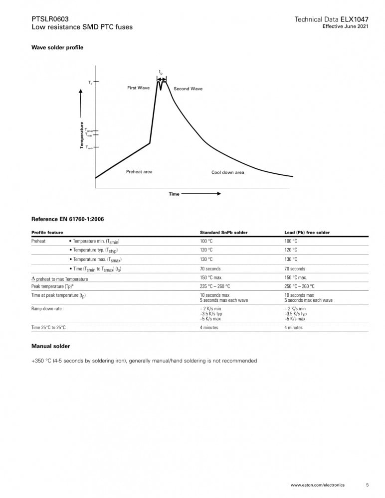 EATON PTSLR0603 datasheet page 5
