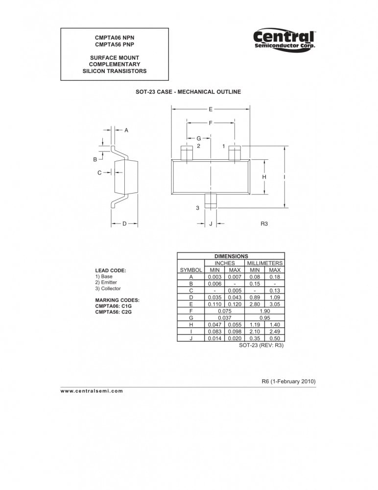 CMPTA06 TR PBFREE datasheet page 2