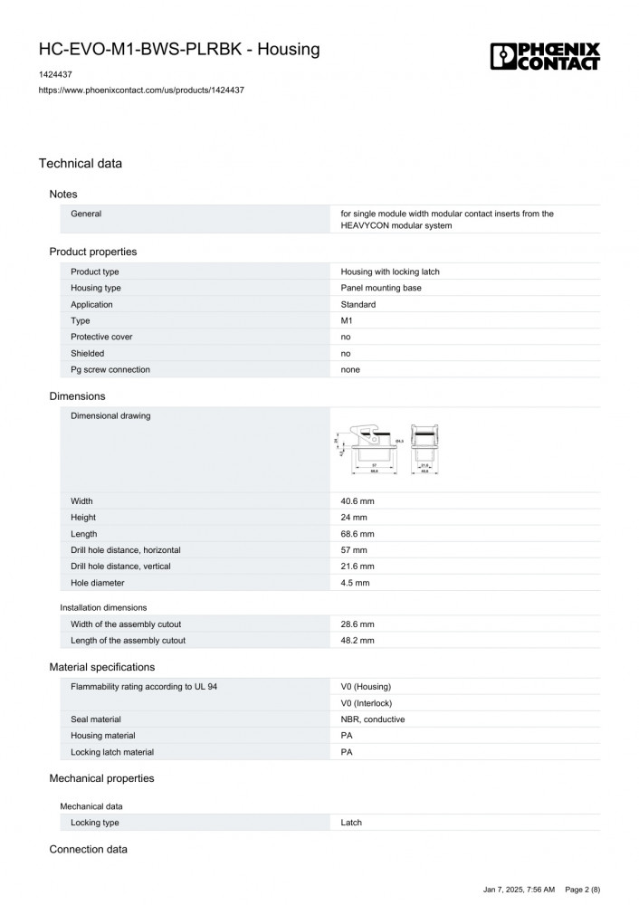 Phoenix Contact 1424437 technical document page 2