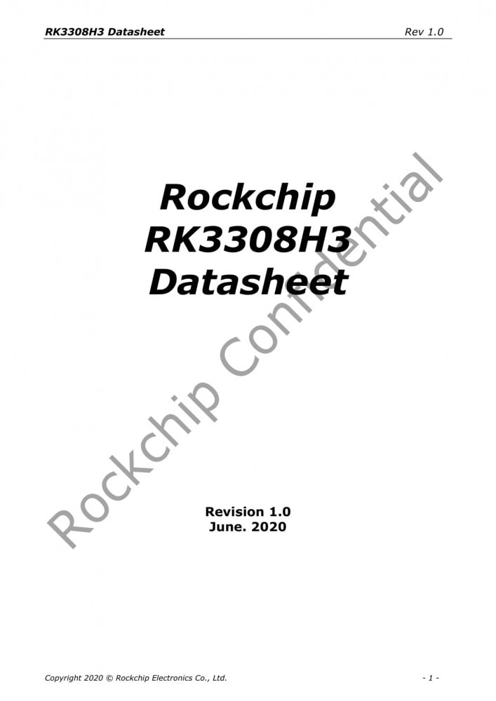 RK3308H3 datasheet page 1
