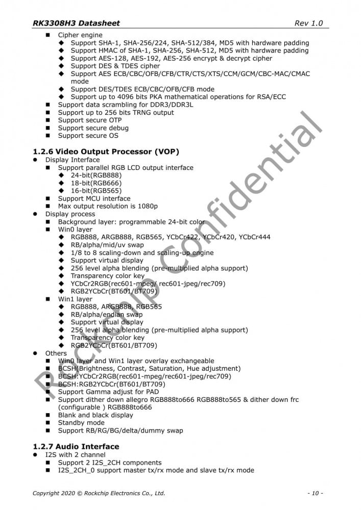 RK3308H3 datasheet page 10
