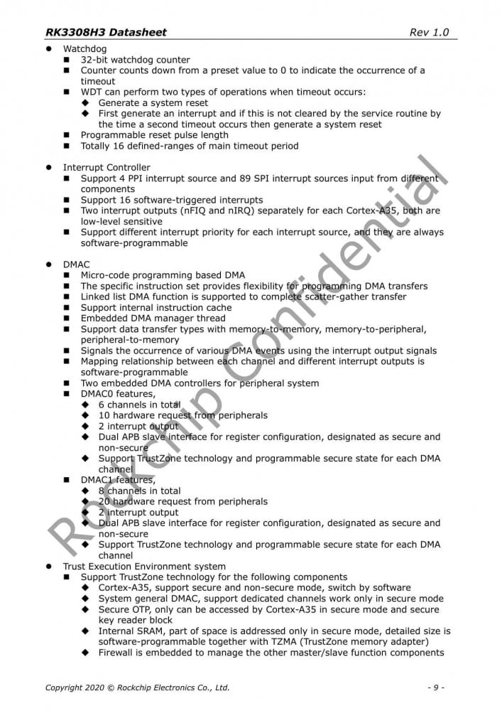 RK3308H3 datasheet page 9