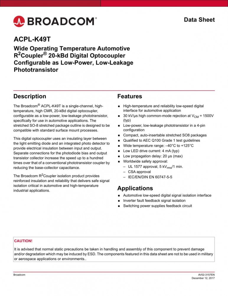 ACPL-K49T-000E datasheet page 1