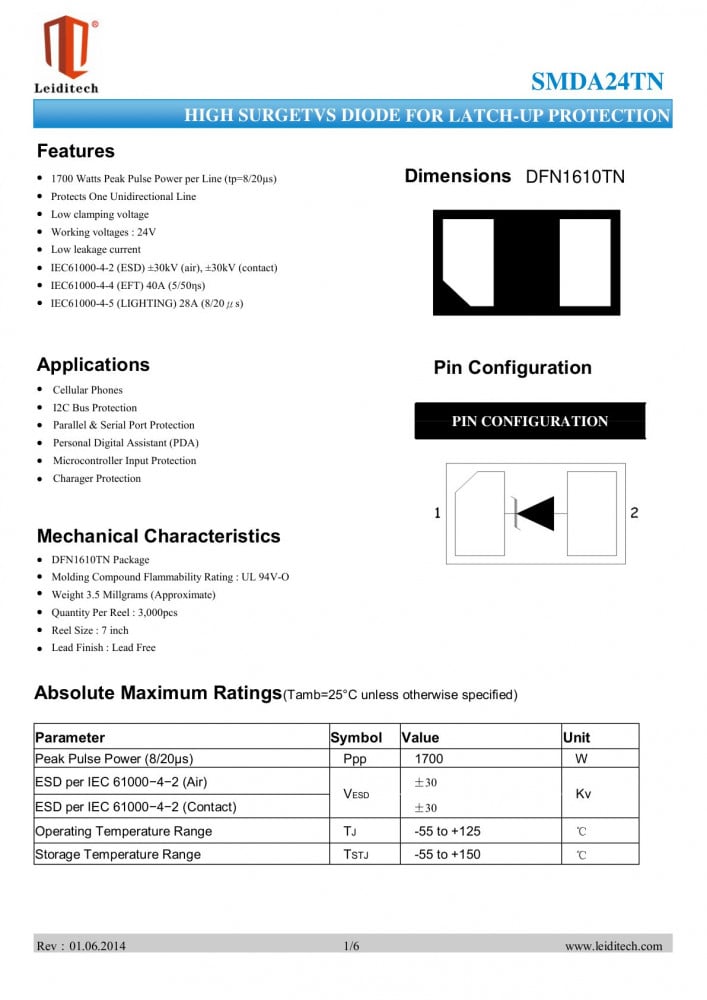 SMDA24TN datasheet page 1