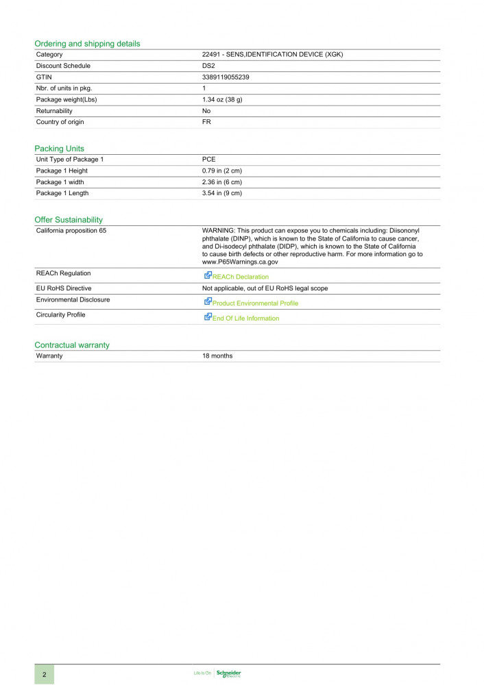 XGHB440245 technical document page 2