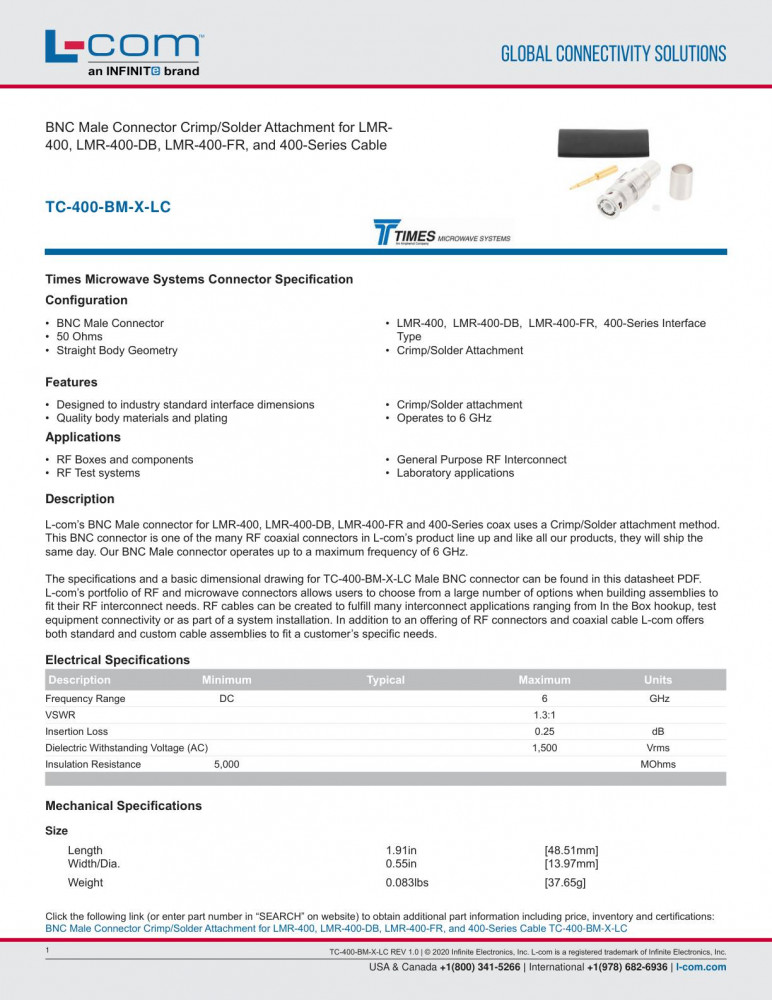 TC-400-BM-X-LC technical document page 1