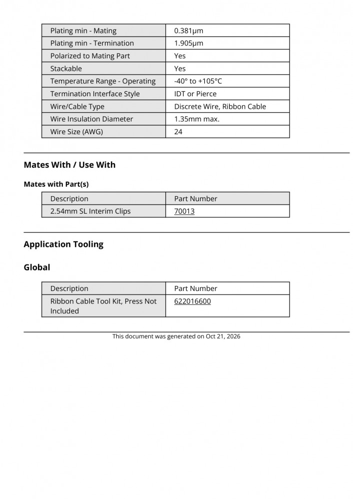 MOLEX 704003154 product documentation, page 3