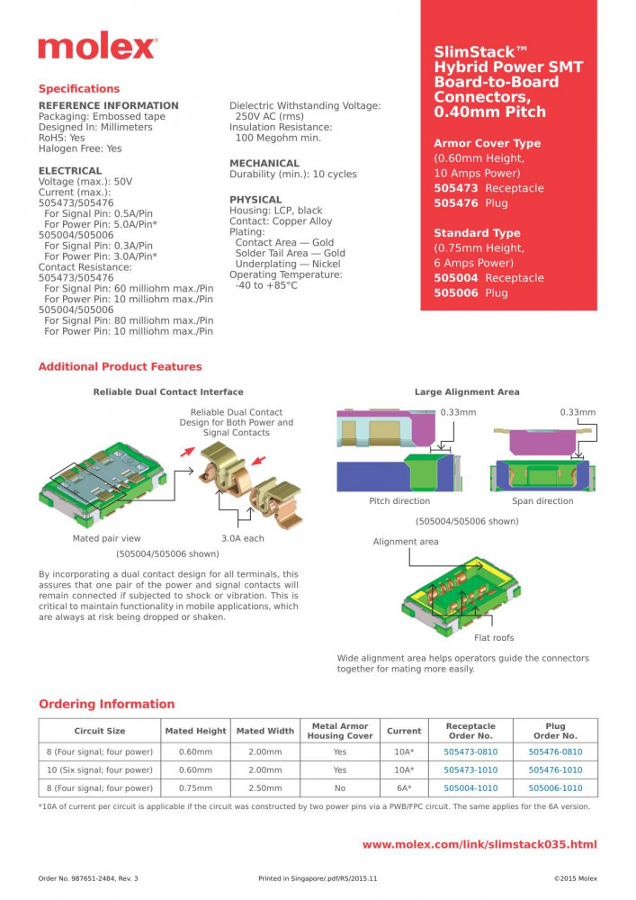 Product documentation page 2 for 505473 series