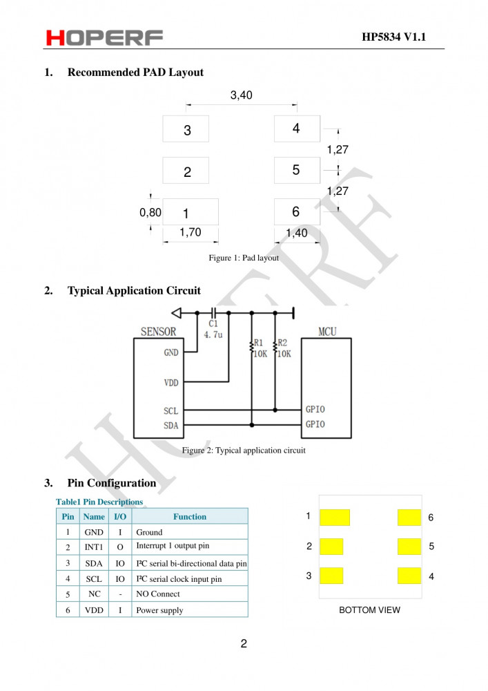 HP5834 datasheet page 2