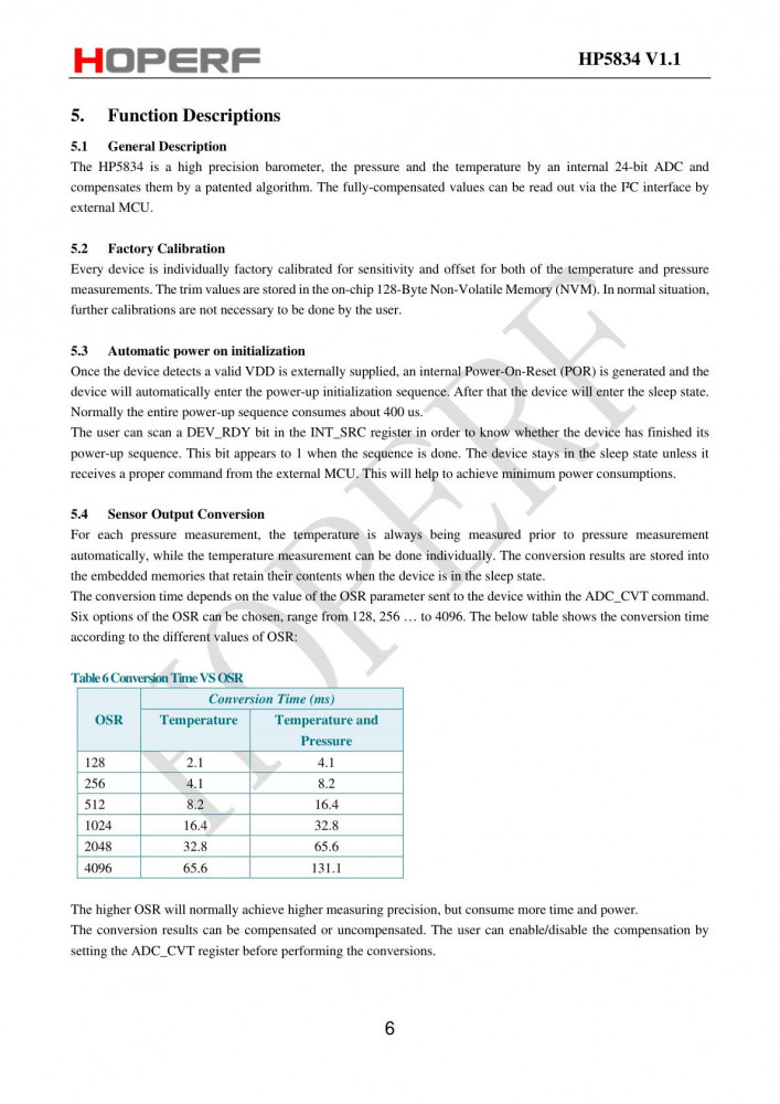 HP5834 datasheet page 6