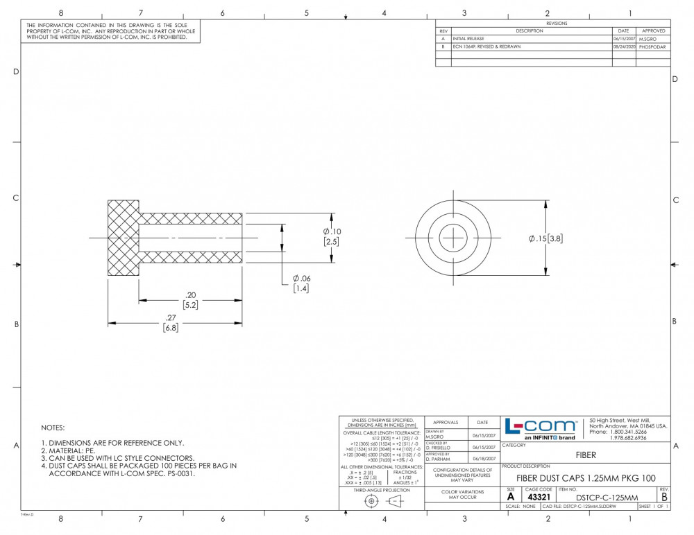 L-com DSTCP-C-125MM technical drawing preview