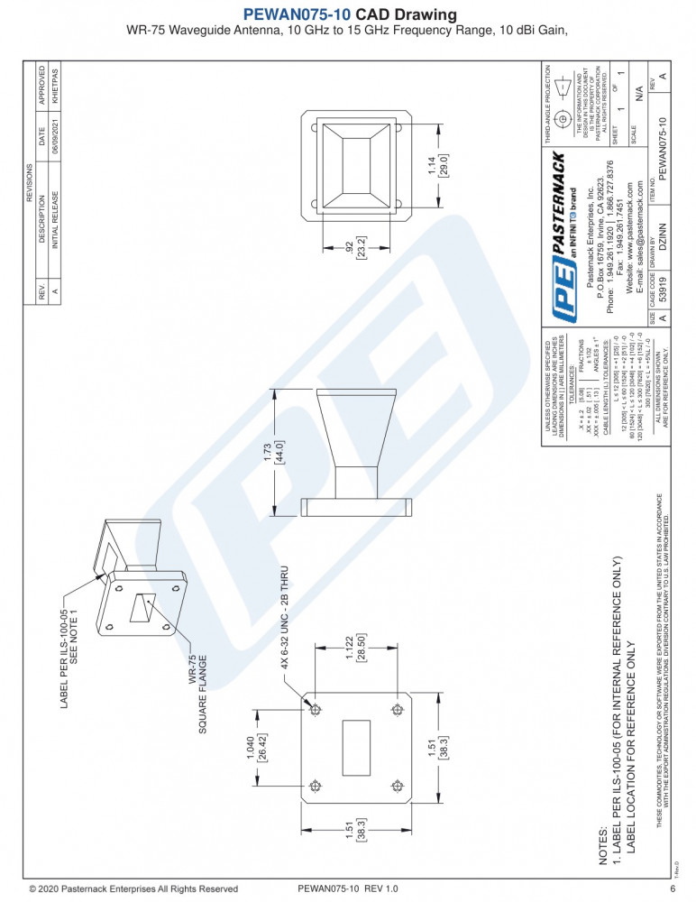 PEWAN075-10 datasheet page 6