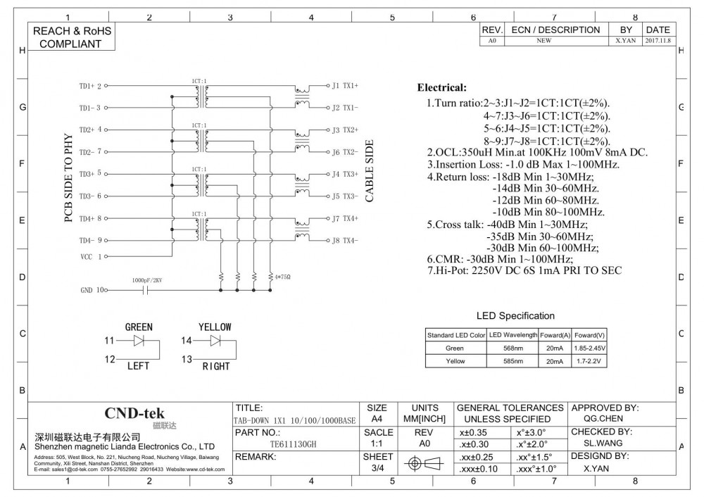 TE611130GH mechanical drawing sheet 3