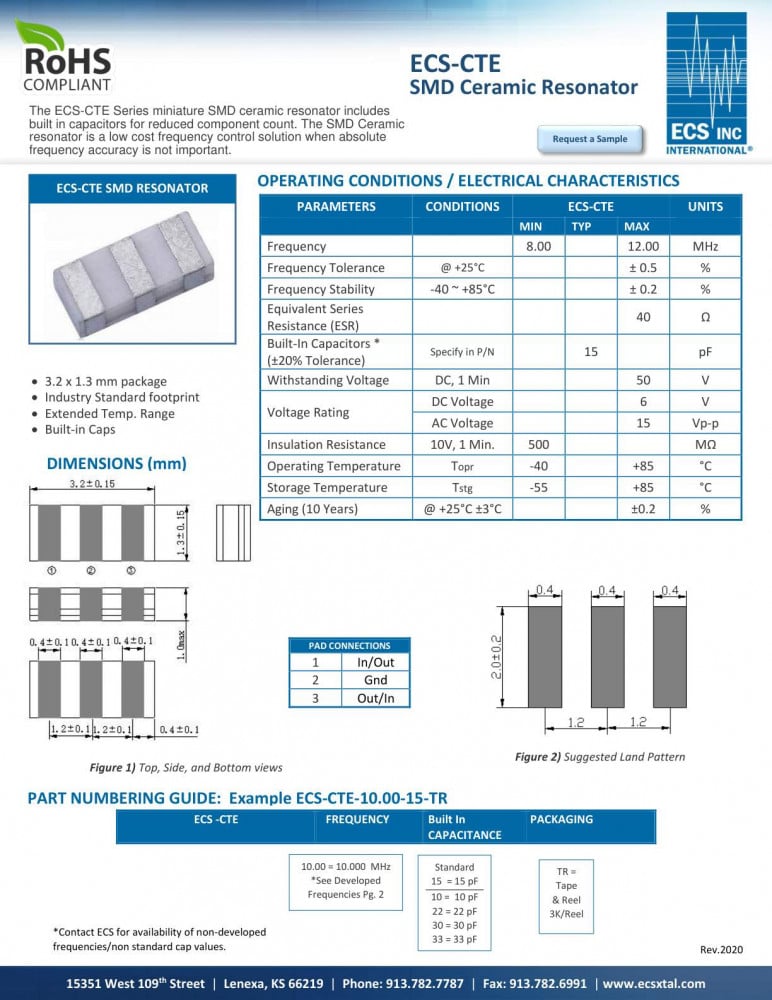 ECS-CTE datasheet page 1