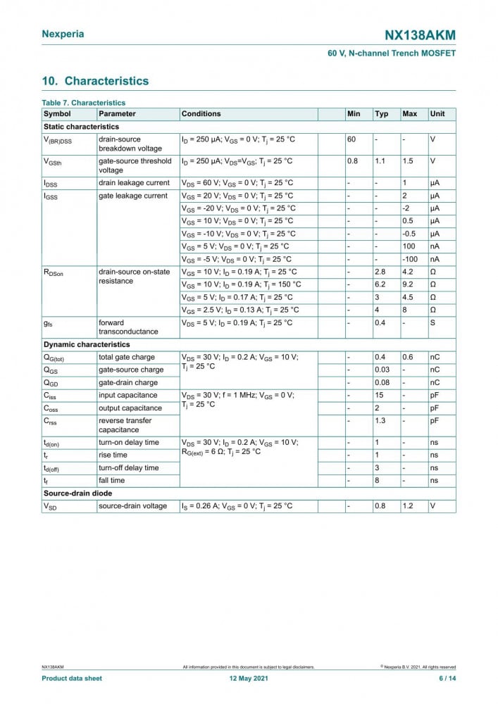 NX138AKMYL datasheet page 6