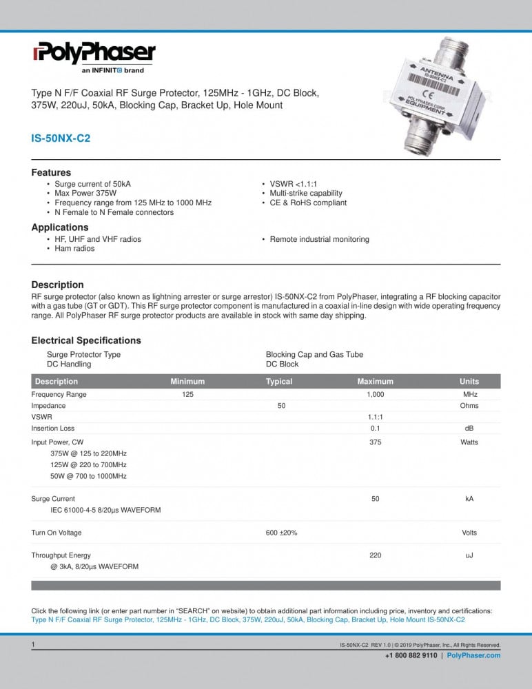 IS-50NX-C2 technical document page 1